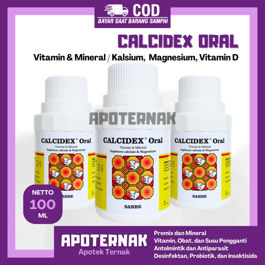 Jual CALCIDEX ORAL 100 ml - Obat Lumpuh Milk Fever Acidosis Karena ...