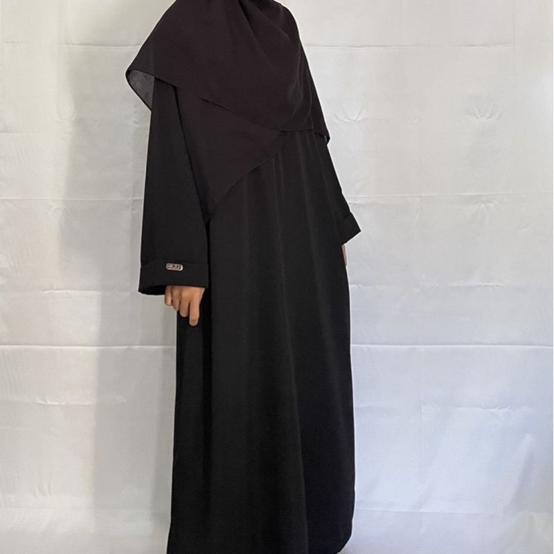Jual pakean baju gamis abaya Turkey syari arab hitam dress polos ...