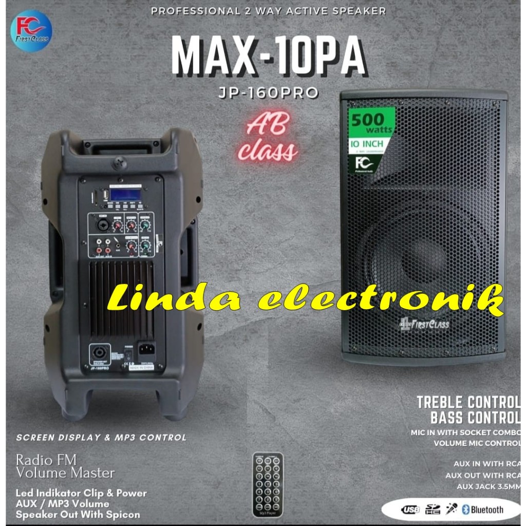 Jual speaker aktif firstclass max10pa jp160pro max 10pa jp160 pro 10 inch 1 | Shopee Indonesia