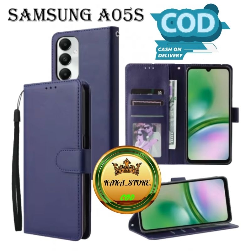 Jual CASE FLIP SAMSUNG GALAXY A05S-FLIP WALLET CASE KULIT - CASING ...