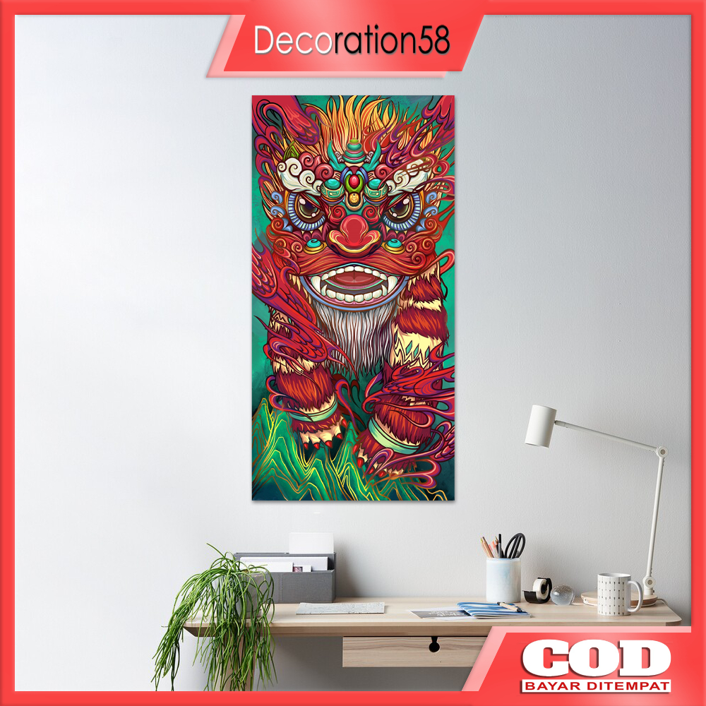 Jual Hiasan Dinding Poster Kayu Gambar Cultur Naga Wall Decor Pajangan ...