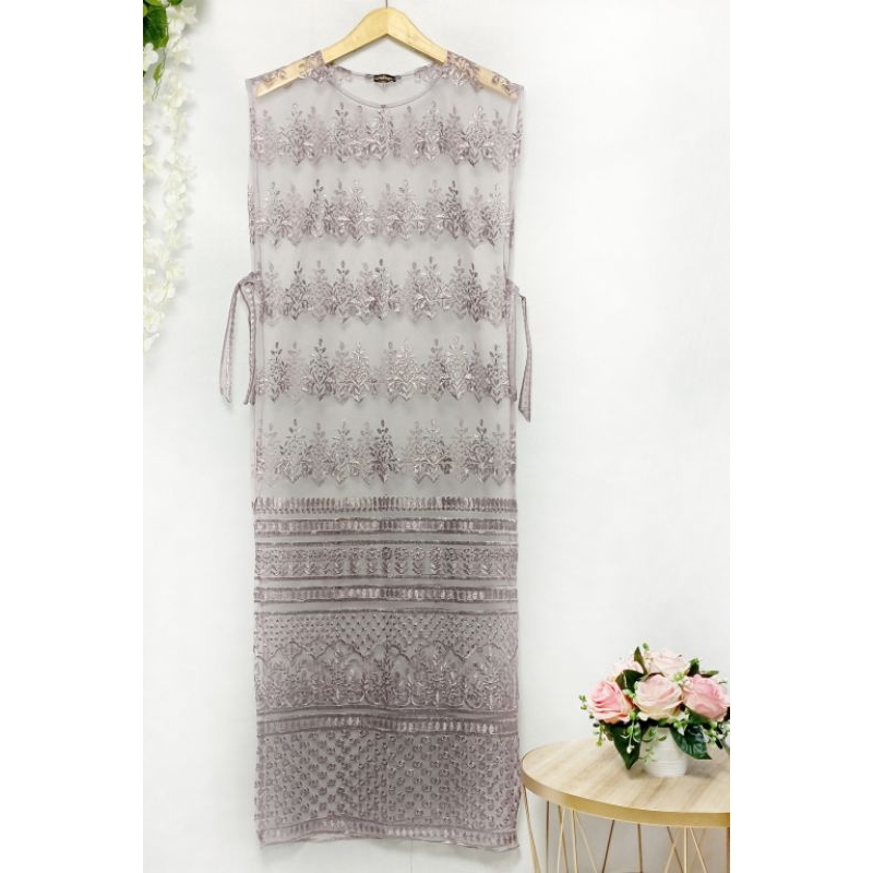 Jual Outer Rompi Tile / Brokat Premium Outer Long Vest Etnik | Shopee ...