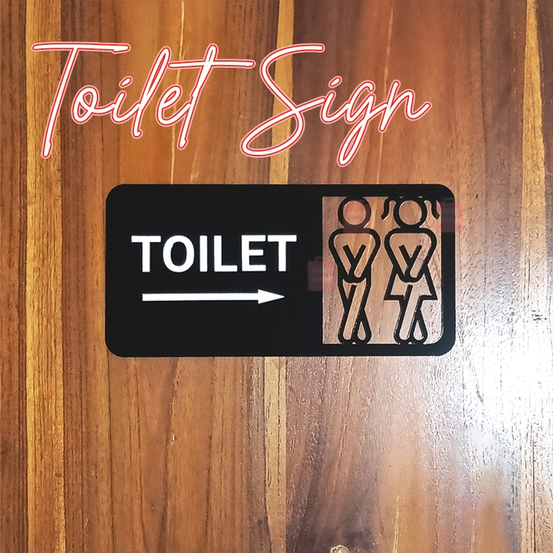 Jual Toilet Signage Tulisan Tanda Toilet Akrilik Hitam Putih Dilengkapi ...