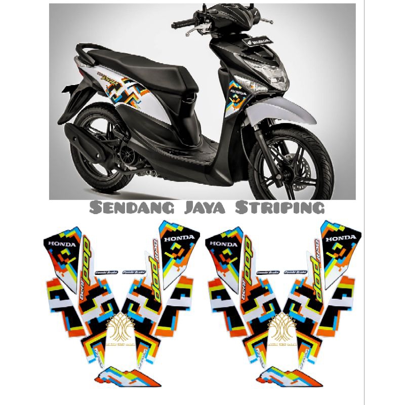 Jual stiker Striping Lis Les Polet Body Motor Honda Beat Pop 2016 2017 ...