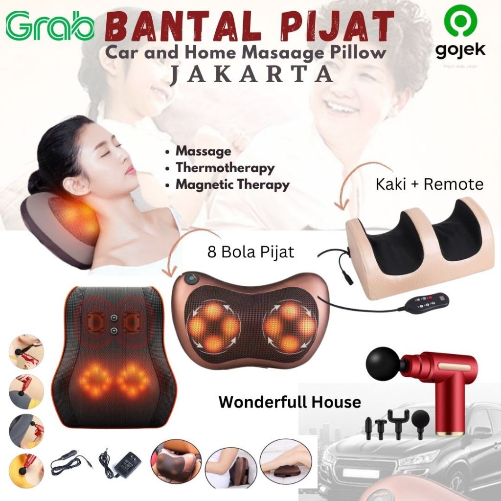 Jual Bantal Pijat Portable Car And Home Massage Pillow 8 Bola Bantal Pijat Bantal Multifungsi ...