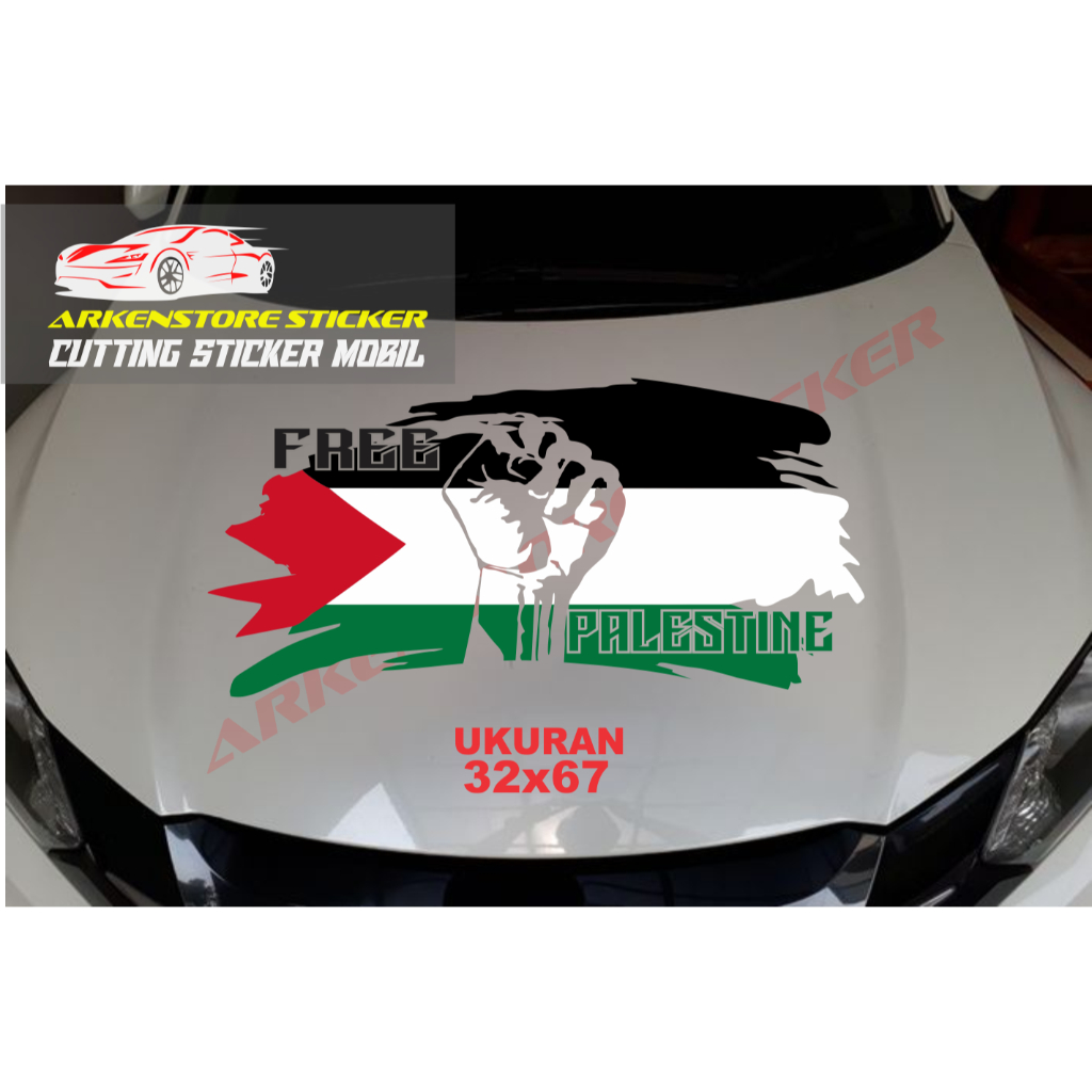 Jual stiker sticker free palestine kap depan mobil cutting sticker kap ...