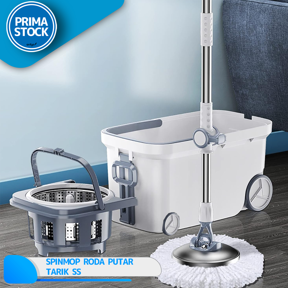 Jual Spinmop Spin Mop Alat Pel + Ember Pisah + 4 Roda Besar + Handle ...
