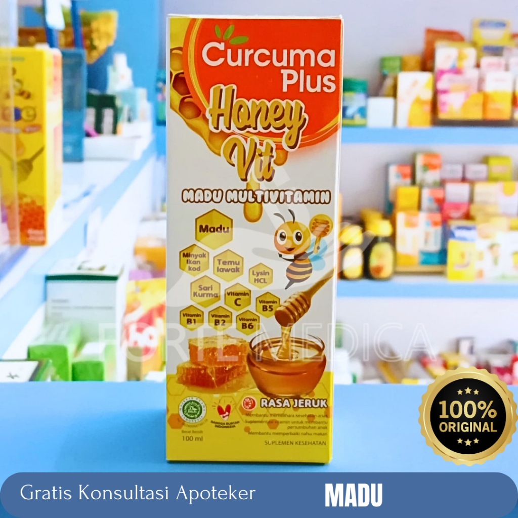 Jual Curcuma Plus Honey Vit Madu Multivitamin Rasa Jeruk (100 ml ...