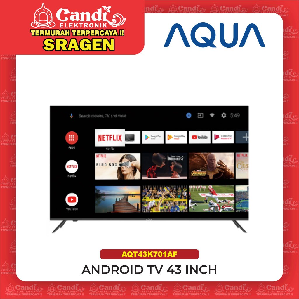 Jual AQUA Smart Android TV 43 Inch Full HD - AQT43K701AF | Shopee Indonesia