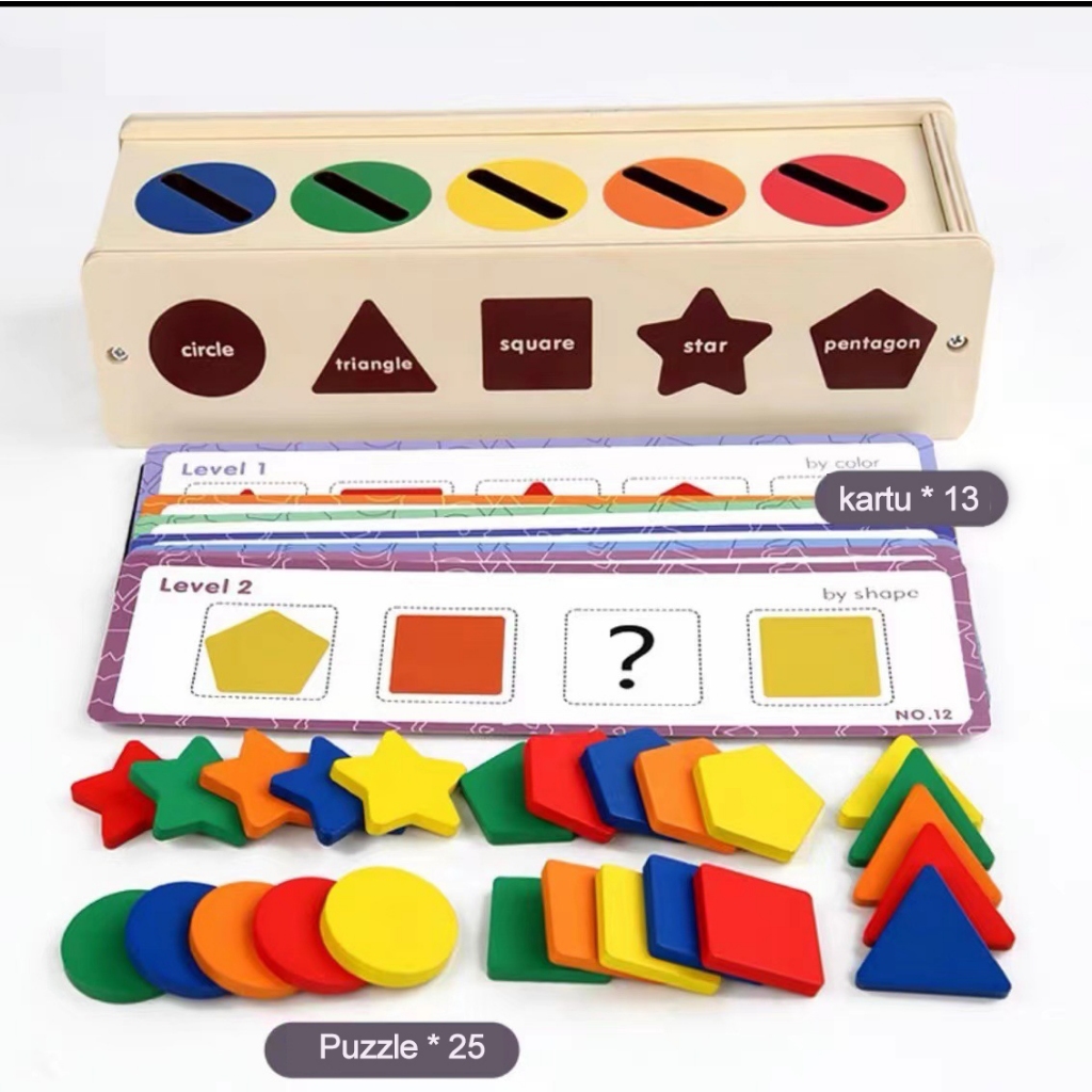 Jual Mainan Mengenal Mencocokan Bentuk Warna Gambar / Shape Sorting ...