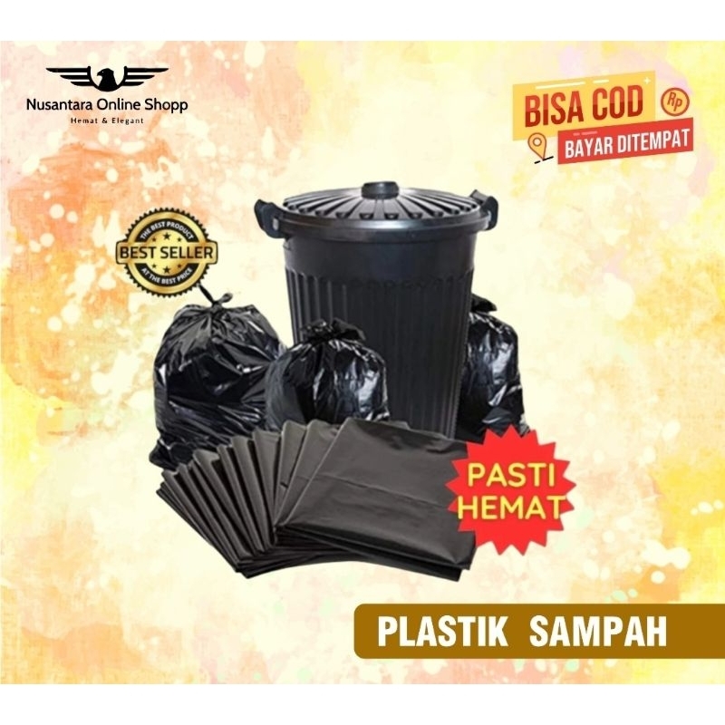 Jual KANTONG PLASTIK SAMPAH HITAM TEBAL TRASH BAG ANTI BOCOR JUMBO PREMIUM TER MURAH SATUAN ...