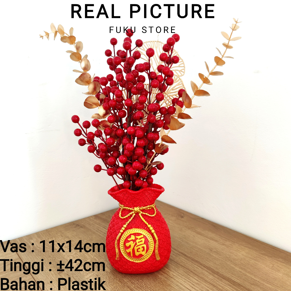 Jual Hiasan Pot Bunga Imlek / Vase Decoration Chinese New Year Ukuran ...