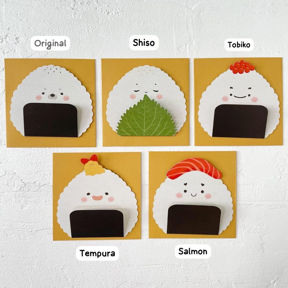 Jual MENTOL ART Onigiri Die Cut Greeting Card / Kartu Ucapan | Shopee ...