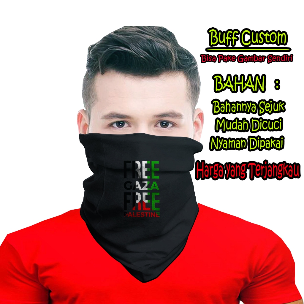 Jual Masker Buff Custom Free Palestine Buff Motif Palestine art 8 ...
