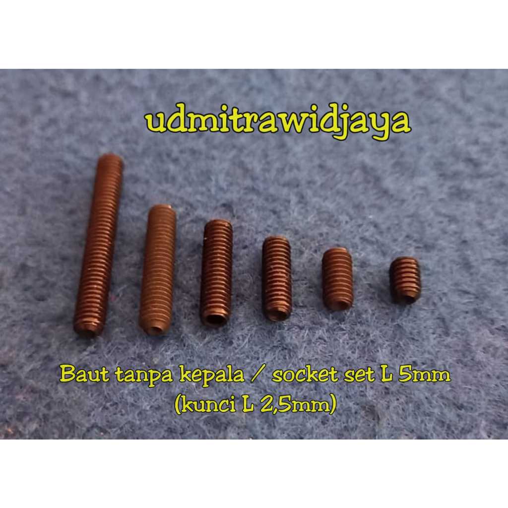 Jual baut socket set L screw 5mm M5 m6x5,6,8,10,12,15, 20, 30,35, 40 ...