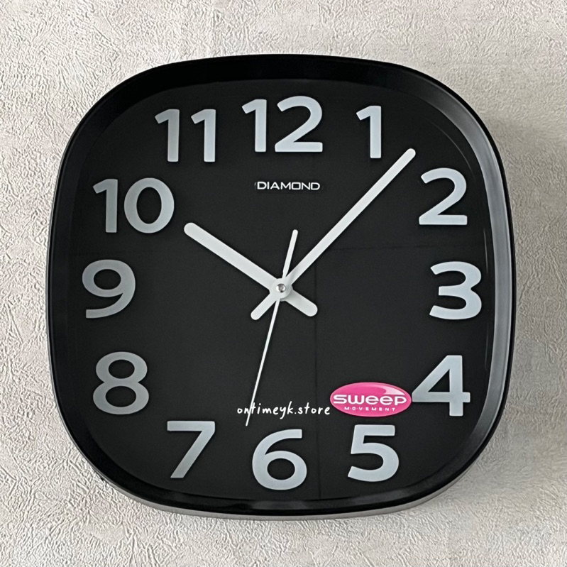 Jual Jam Dinding Diamond Kotak Dekorasi Rumah Aesthetic Hitam Free ...
