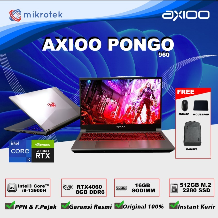 Jual AXIOO Pongo 960 | i9 13900H 16GB 512 SSD rtx 4060 8GB 144Hz ...