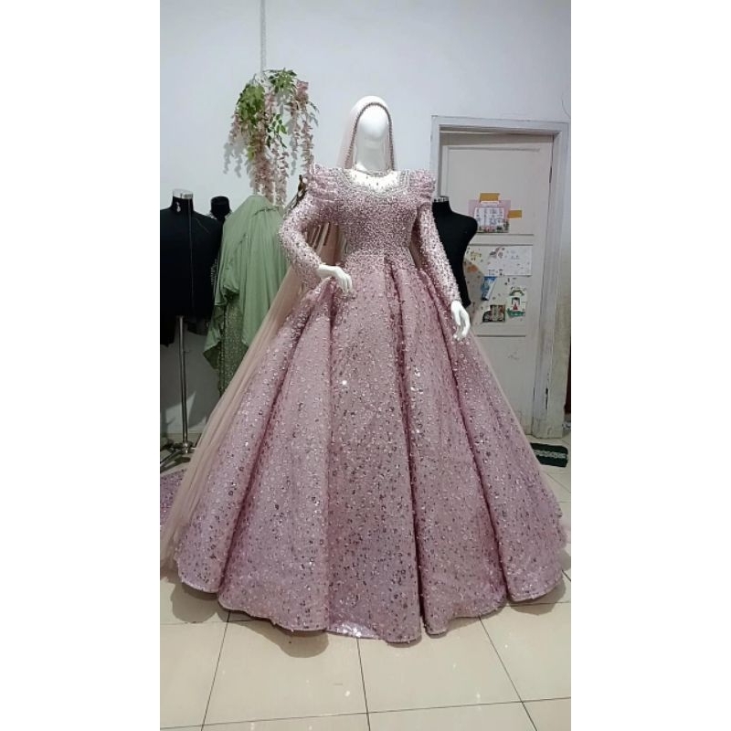 Jual GOWN BARBY TANGAN BALON TERBARU// GAUN GOTIK PREMIUM/BAJU ...
