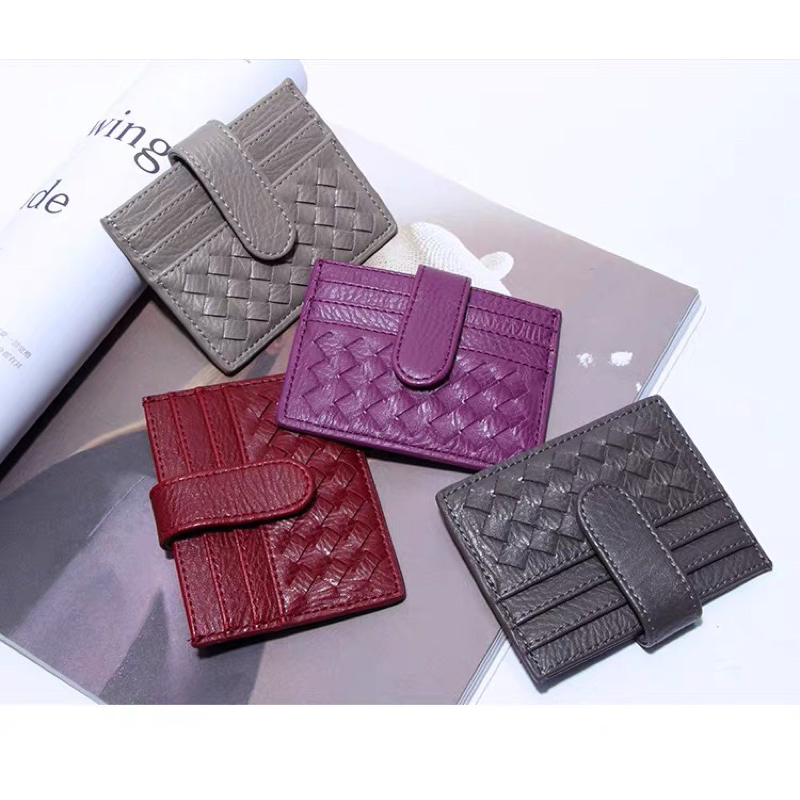 Jual Dompet Kartu Kecil Bahan Kulit Anyam Asli Lembut Card Holder Mini ...