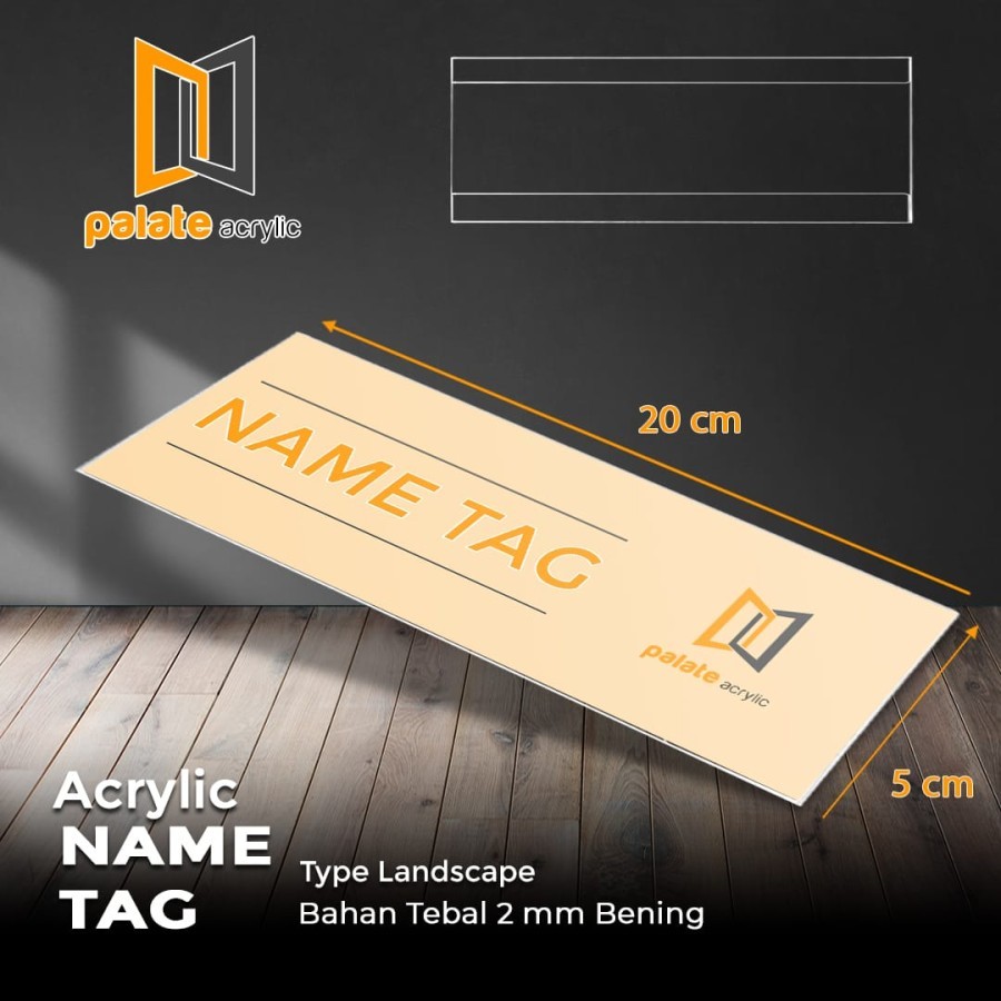 Jual Akrilik Papan Nama Tempel Name Tag Tempel 20x5 cm | Shopee Indonesia