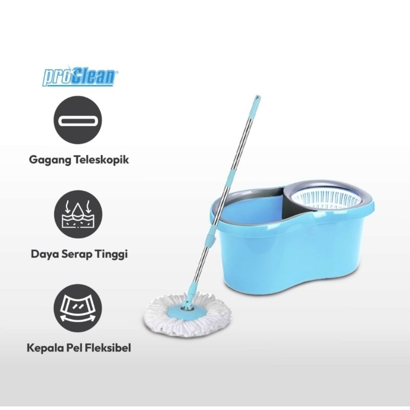 Jual Proclean Set alat pel putar 2 in 1 alat pel dengan ember ...