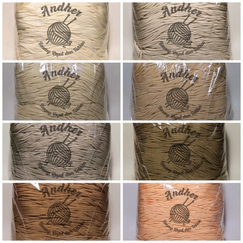 Jual Tali kur warna talikur 3mm CREAM bahan Polyester 250 gram, 500 ...