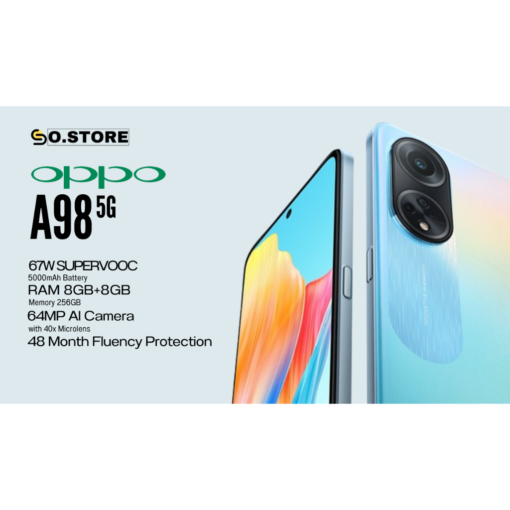 Jual Oppo A98 5G 8/256 nfc Ram 8gb+8gb 256gb new garansi resmi | Shopee Indonesia