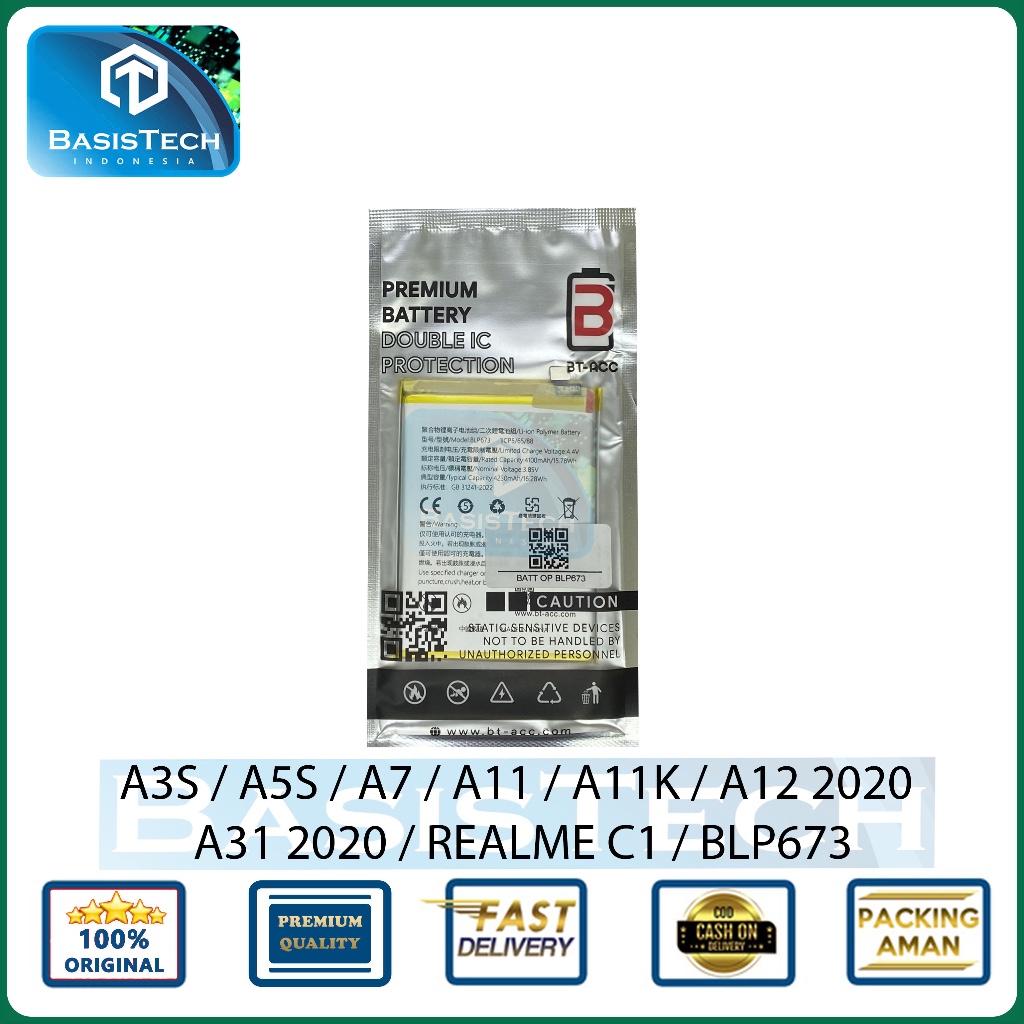 Jual BATERAI OPPO A3S A5 A5S A7 A11 A11K A12 A31 2020 C1 BLP673 BT BASISTECH DOUBLE IC POWER ...