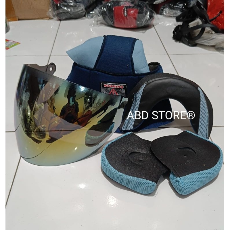 Jual Paket Busa helm gm evo full set / kaca helm gm evo iridium silver ...