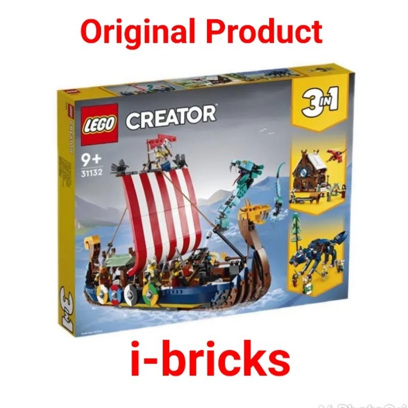 Jual Lego Creator 31132 Viking Ship and the Midgard Serpent Snake ...
