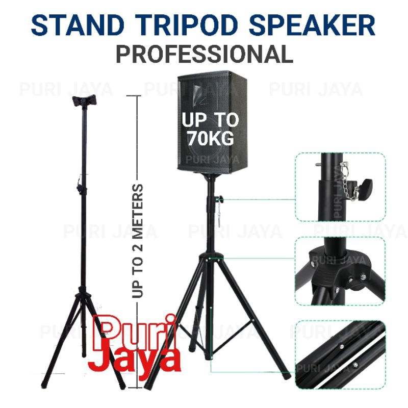 Jual Stand Tripod Speaker Tiang Professional Pro Metal Logam Besi Standing Dudukan + Bracket ...