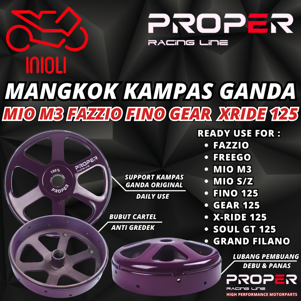 Jual MANGKOK KAMPAS GANDA PROPER RACING LINE MIO M3 FAZZIO FREEGO FINO ...