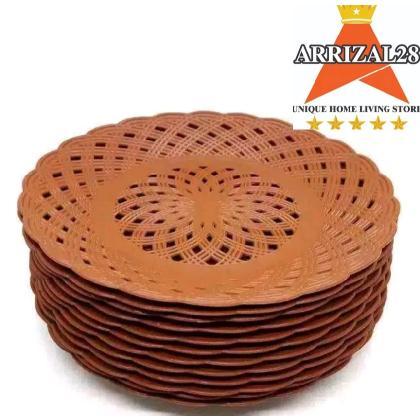 Jual PIRING ROTAN ANYAM PLASTIK 24CM PER-LUSIN (12PCS) | Shopee Indonesia