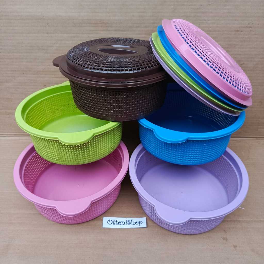Jual Wakul nasi plastik dengan tutup warna cantik wakul sultan bulat ...