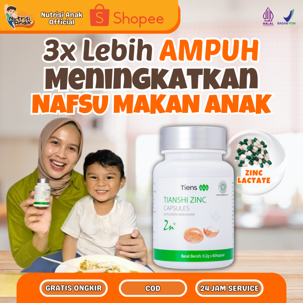 Jual [Nutrisi Anak] Tianshi Zinc Capsules Original - Dilengkapi Bubuk Protein Telur - BPOM ...