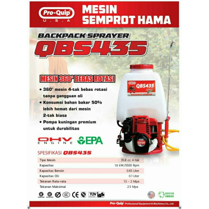 Jual Mesin Semprot Pertanian 4 Tak 20 Liter Merk PRO-QUIP ORIGINAL / Alat Semprotan Hama 4 Tak ...