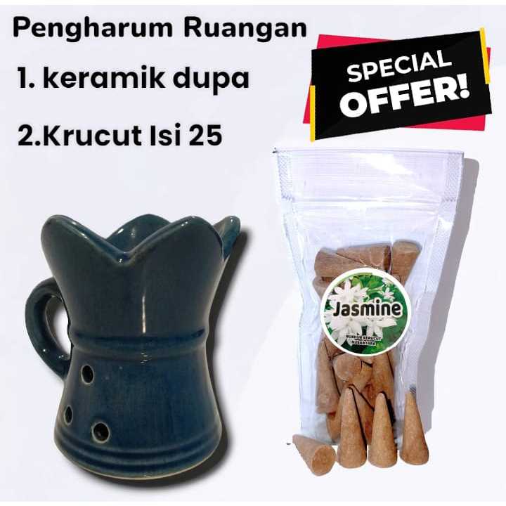 Jual Paket 2in1 Keramik mini plus bukhur jasmin isi 25 tempat bakaran ...