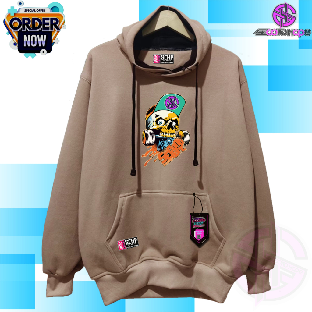 Jual Hoodie Hitam Pria Tebal Terbaru 2023 Gambar Tengkorak Original ...