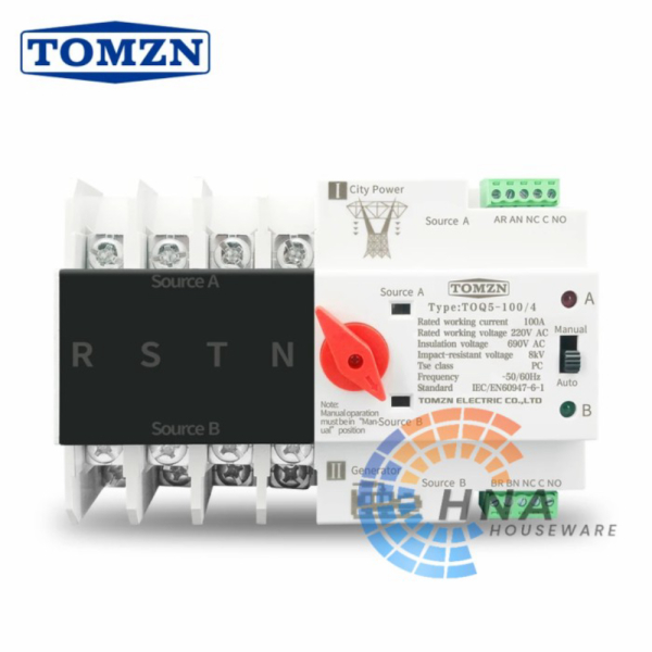 Jual ATS Automatic Transfer Switch 4P TOMZN 125A 220V Tipe MCB Dual ...