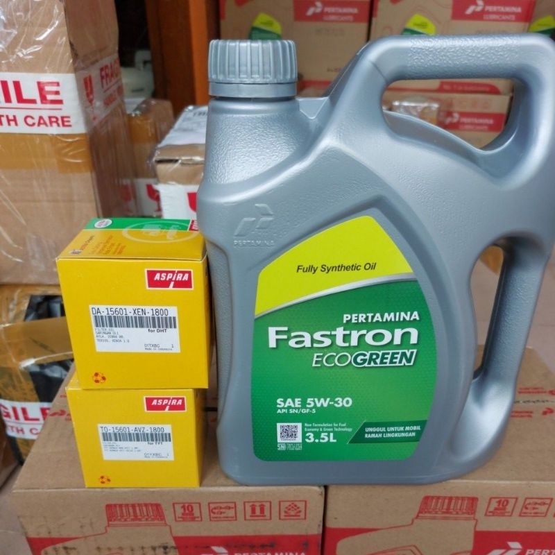 Jual Paket ganti Oli Mesin mobil Fastron Eco Green SAE 5W-30 dan Filter Aspira | Shopee Indonesia