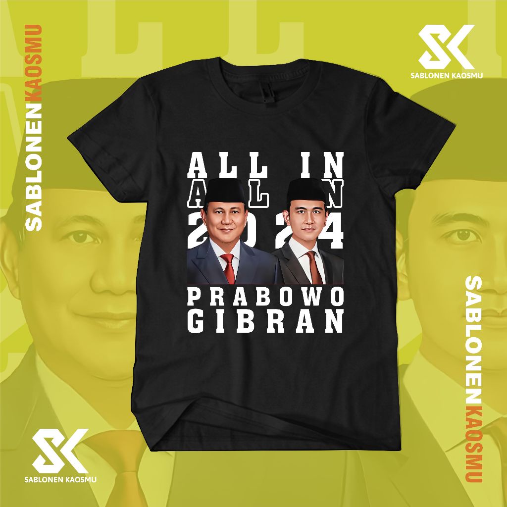 Jual KAOS ALL IN PRABOWO GIBRAN BERSERAGAM FORMAL - COMBAD 24S PREMIUM ...