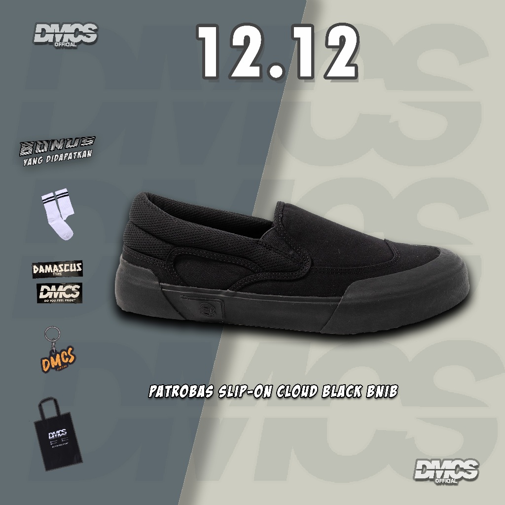 Jual Sepatu Patrobas Slip-on Cloud All Black Original BNIB | Shopee Indonesia