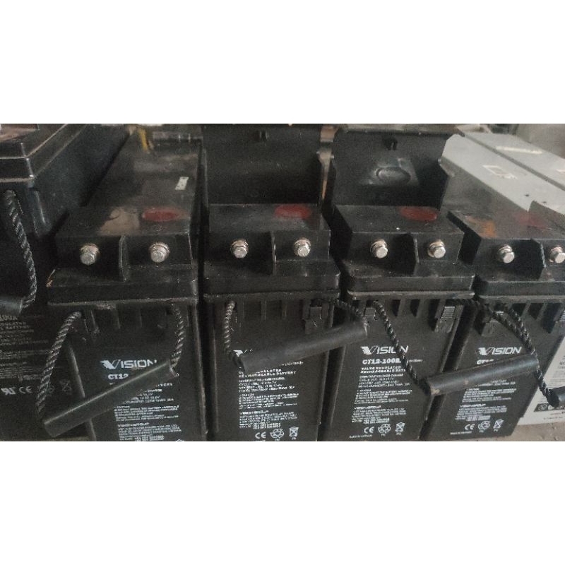 Jual BATTERY merek vision 12v 100ah second | Shopee Indonesia