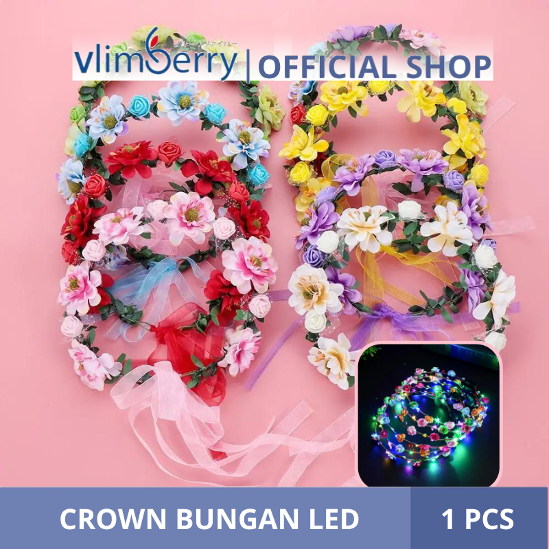 Jual Flower Crown LED Bando Bunga Bandana Bunga Lampu LED | Shopee ...