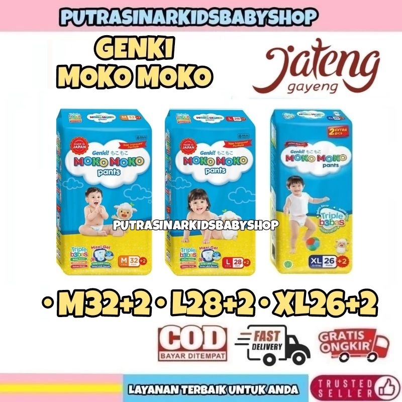 Jual [SALE] GENKI MOKO MOKO M32+2 L28+2 XL26+2 POPOK ANAK M34 M32 L30 L28 XL26 POPOK CELANA M 34 ...