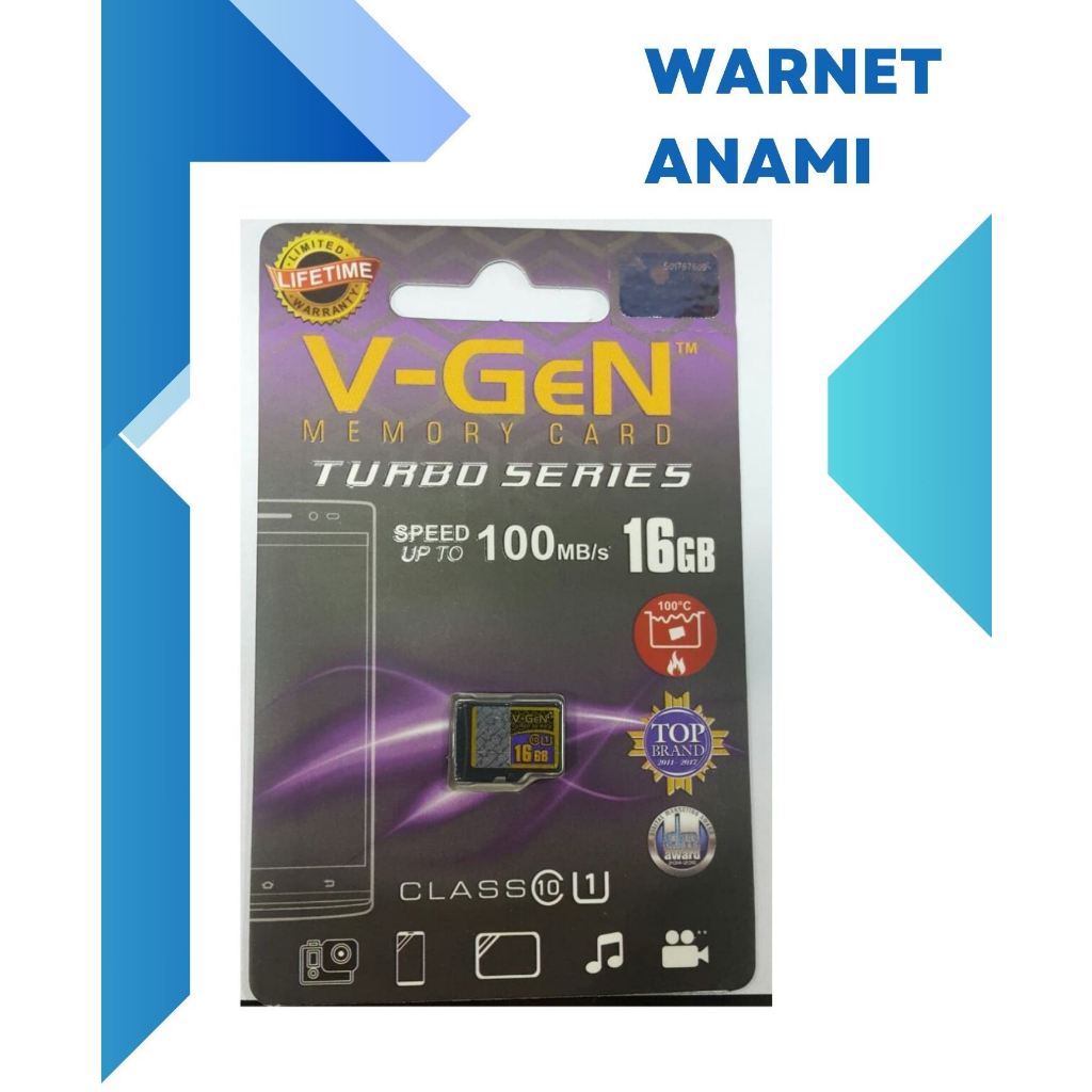 Jual MicroSD V-GeN Turbo 16GB Class 10 85MB/S (MicroSD VGEN Memory HP ...