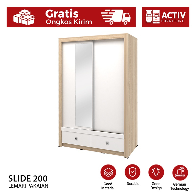 Jual Activ Lemari Sliding Pakaian Minimalis / Wardrobe Baju Kaca ...