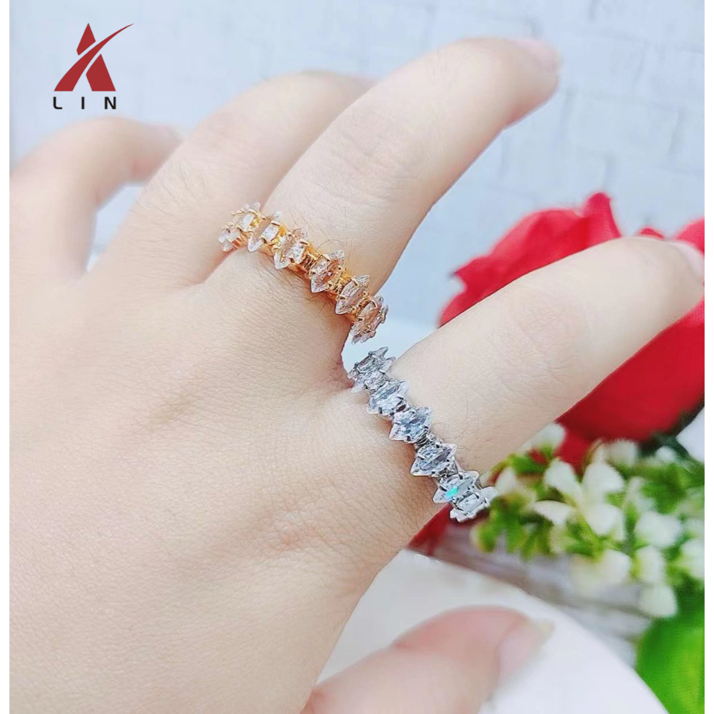 Jual LIN Jewelry Cincin Permata Full Lapis Emas Perhiasan Wanita 2076 ...