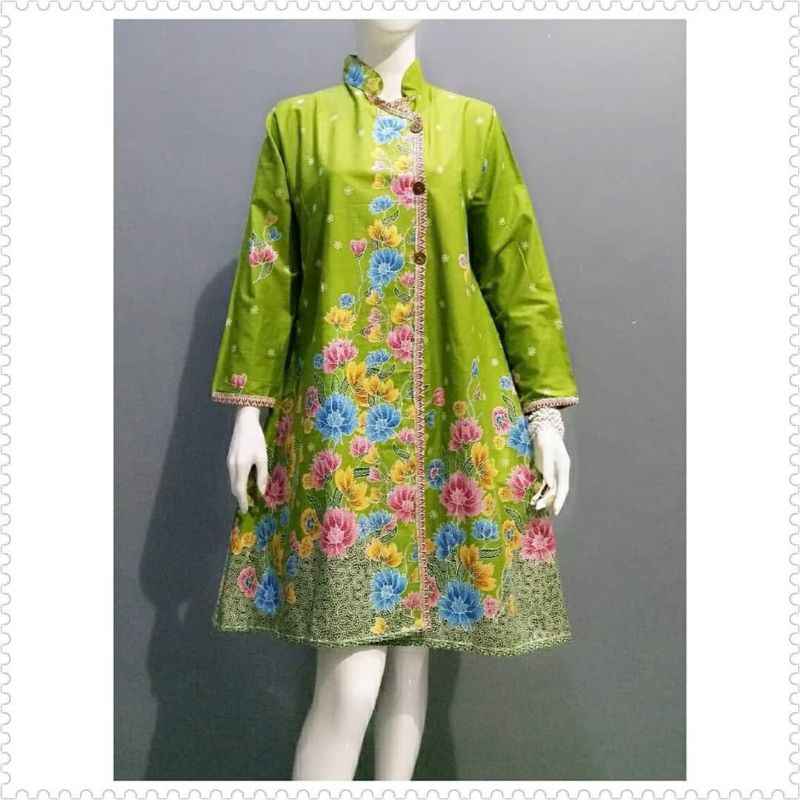 Jual TUNIK BATIK UNGGUL JAYA WARNA HIJAU IJO / ATASAN BATIK WANITA ...