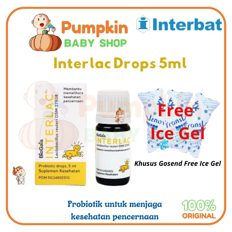Jual Interlac Drop Probiotik Khusus Gosend Free Ice Gel | Shopee Indonesia